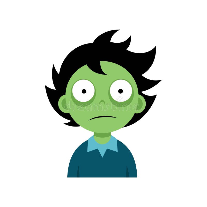 Green Zombie Face Vector Illustration Close Up Stock Vector ...