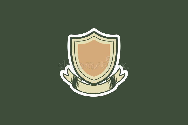 Retro Shield Logo Template Vintage Style with Banner for Customizable ...