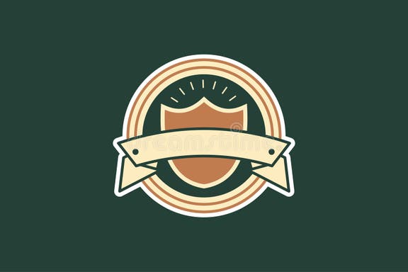 Retro Shield Logo Template Vintage Style with Banner for Customizable ...