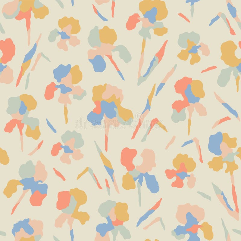 Vector Flower Illustration Seamless Repeat Pattern Digital Artwork ...