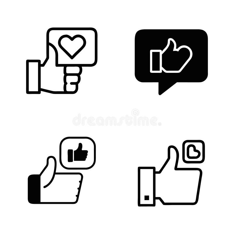 Vector Illustration of Like Button Icon Stock Vector - Illustration of ...