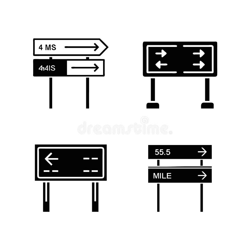 Customizable Mile Marker Signs Vector Graphics Stock Vector ...