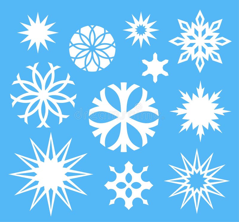 Snowflakes Logo. Isolated Snowflakes on Blue Background Stock ...