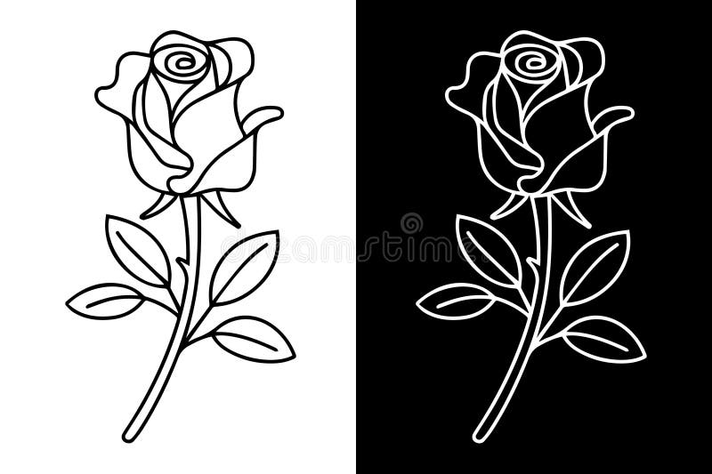 Rose Outline Without Stem