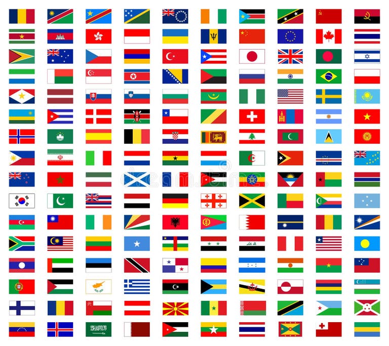 All Countries Flag Set. World Flags. National Flags Set Stock Vector ...