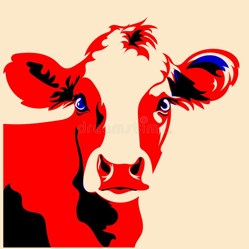 Colorful, Fancy Cow. Avatar, Badge, Poster, Logo Templates, Print Stock ...