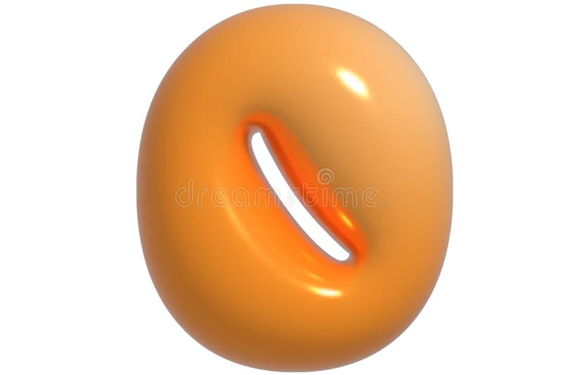 3d orange zero number stock vector. Illustration of four - 344614886