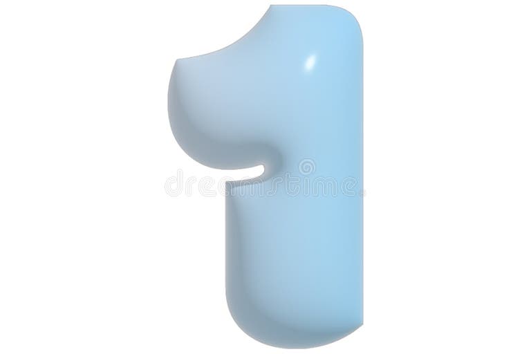 3d blue one number stock photo. Illustration of icon - 344614892