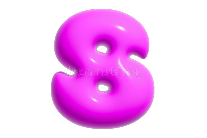 3d purple eight number stock photo. Illustration of vector - 344614926