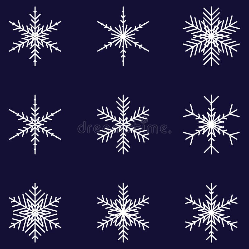 A Set of Various Decorative Snowflakes. Stock Vector - Illustration of ...