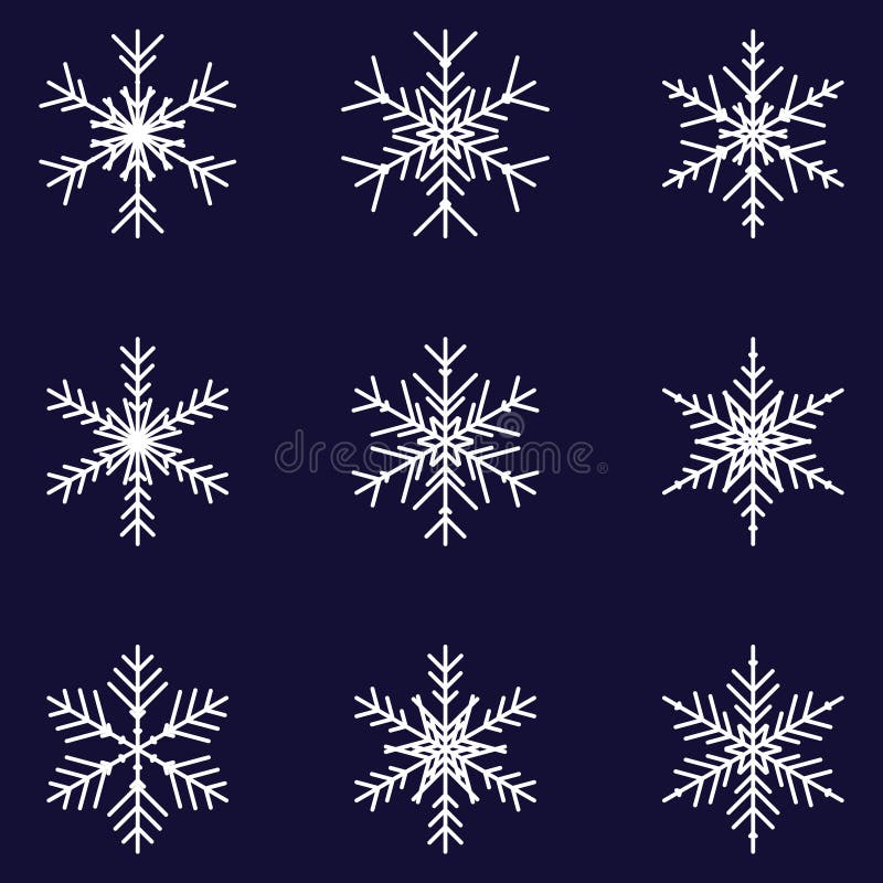 A Set of Various Decorative Snowflakes. Stock Vector - Illustration of ...