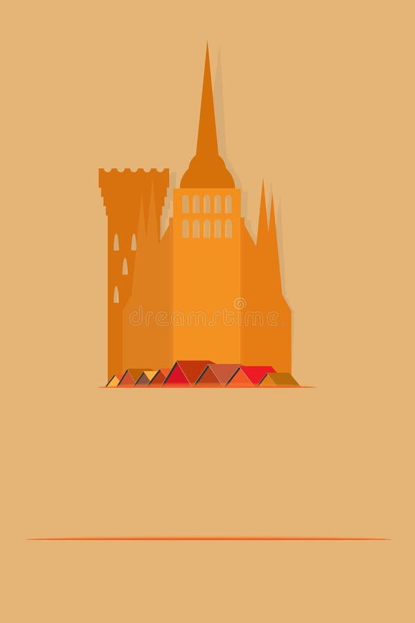 Paper Cut Medieval Castle or Churh Paper Art Style. Stock Vector ...