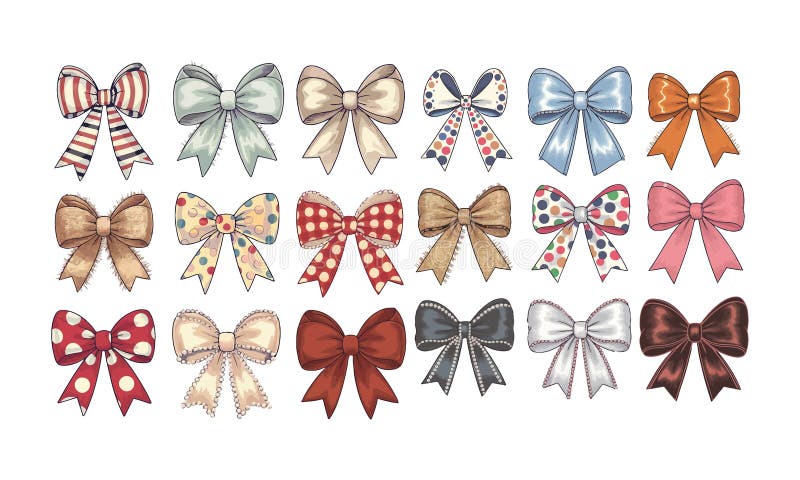 Decorative Bow Set in Various Colors and Patterns, Perfect for Craft ...
