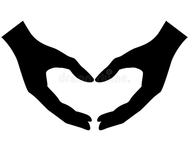 Gesture Heart, Hands Showing Heart - Vector Silhouette for Stencil ...