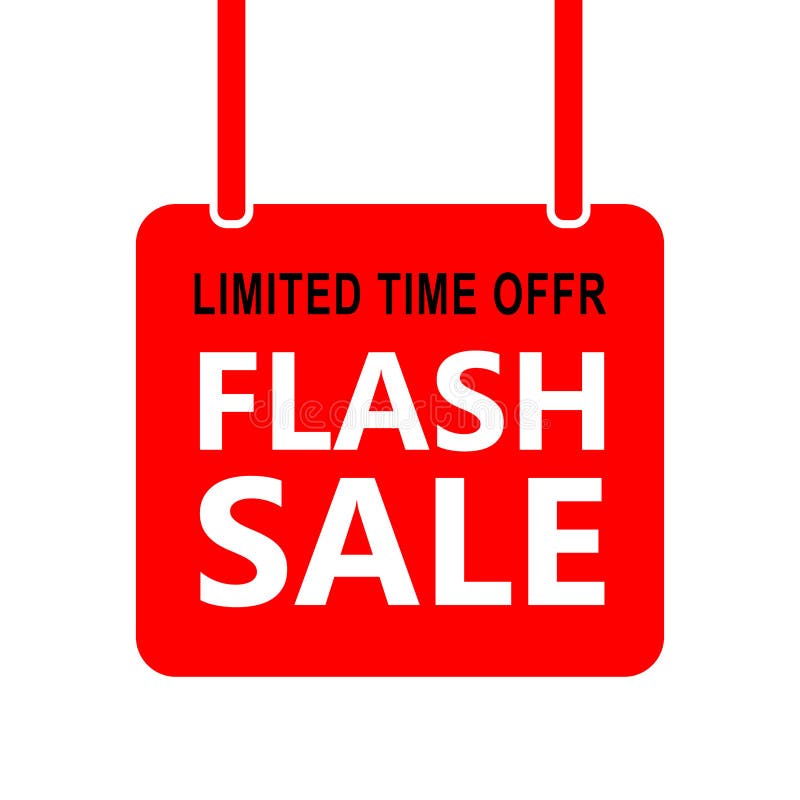 Red Flash Sale Banner with Limited Time Offer for Advertising and ...