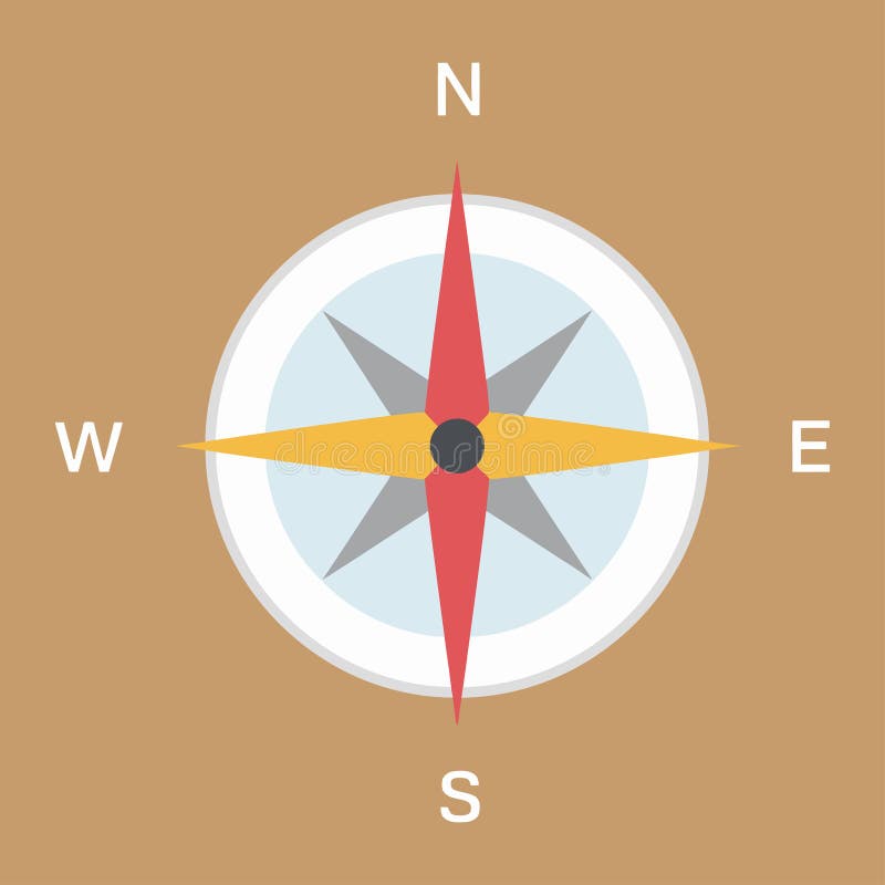 Colorful Geometric Compass Illustration with Arrows and Directions ...