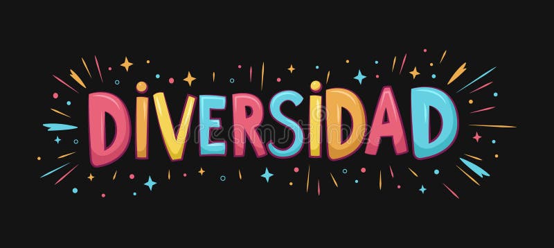 Diversidad Diversity Spanish Text, Typographic Horizontal Drawing ...