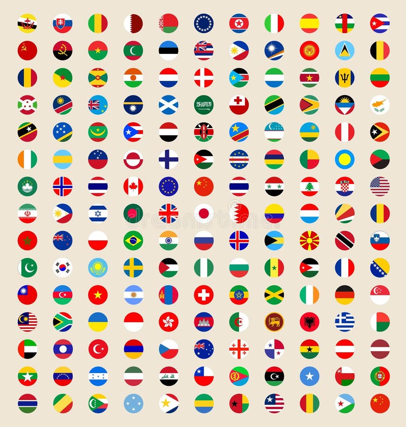 National Flags in Circle Shape. National Flags Set. World Flags Stock ...