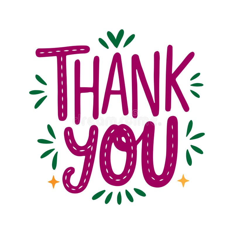 Thank You Card, Text or Lettering Stock Illustration - Illustration of ...