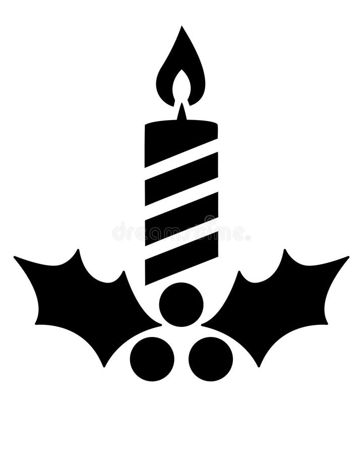 Holly Candle Christmas Stencil Design for Decorating Gingerbread ...