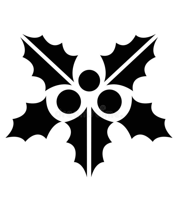 Holly Leaves and Berries Stencil for Decorating Gingerbread, Cookies ...