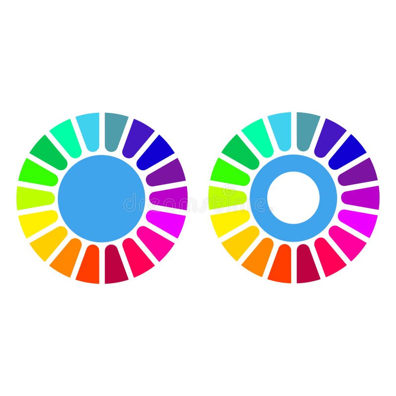 Design Element Illustration of a Color Wheel Consisting of 18 Color ...