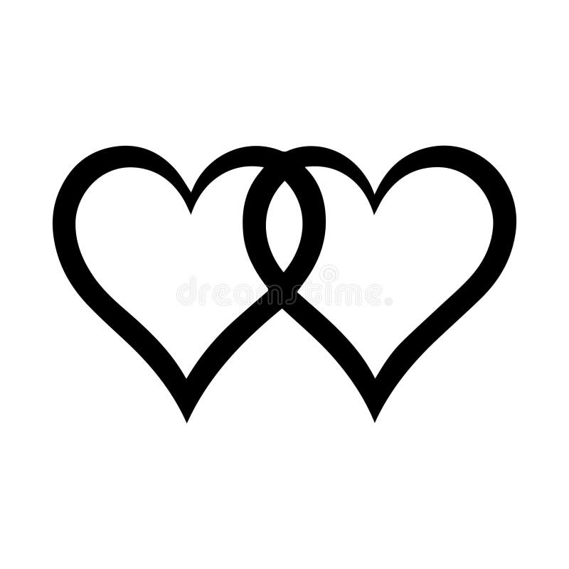 Best Valentines Day Double Heart Design for T-Shirts Stock Vector ...