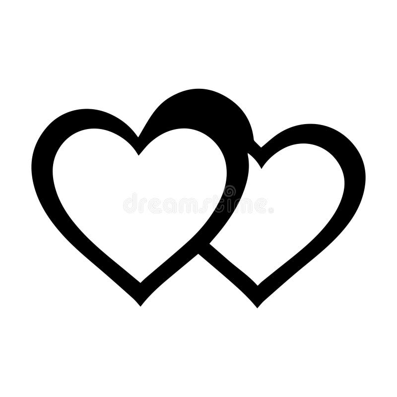 Best Valentine Double Hearts Isolated Icon Stock Vector - Illustration ...