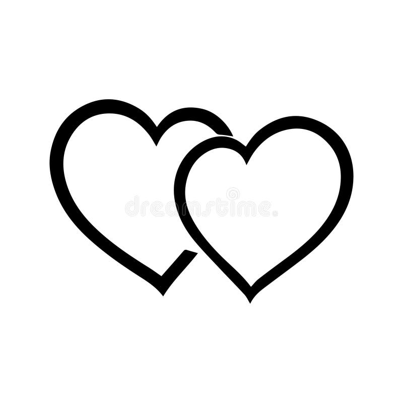 Best Valentine Creative Double Hearts Printable Design Stock Vector ...