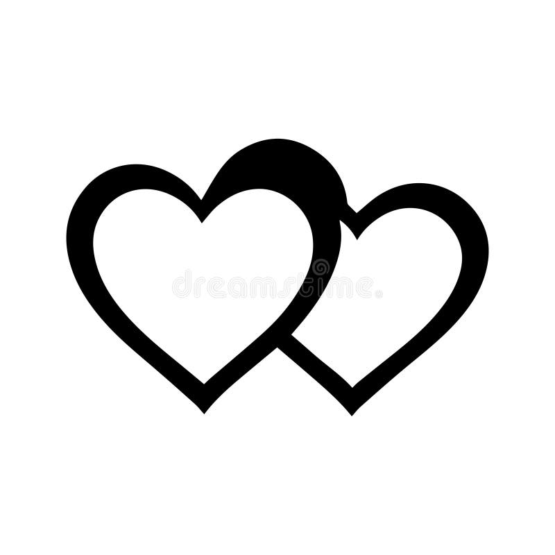 Best Valentine S Day Icon: Double Hearts Stock Vector - Illustration of ...