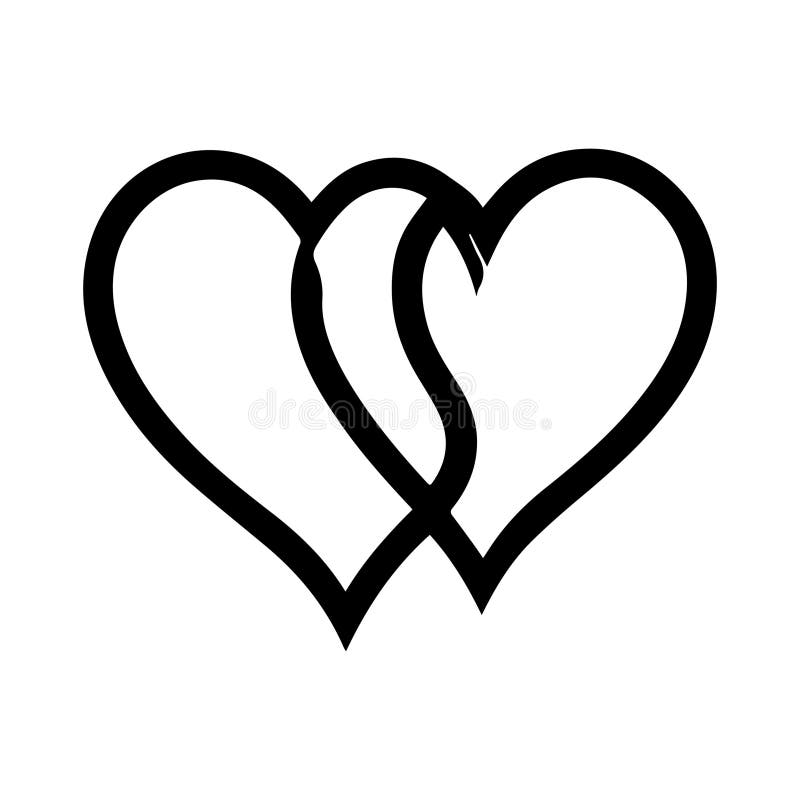 Best Valentines Double Hearts Illustration for Pillows Stock Vector ...