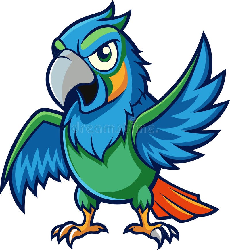 Bold and Fiery Angry Parrot Cartoon Design. Stock Illustration ...