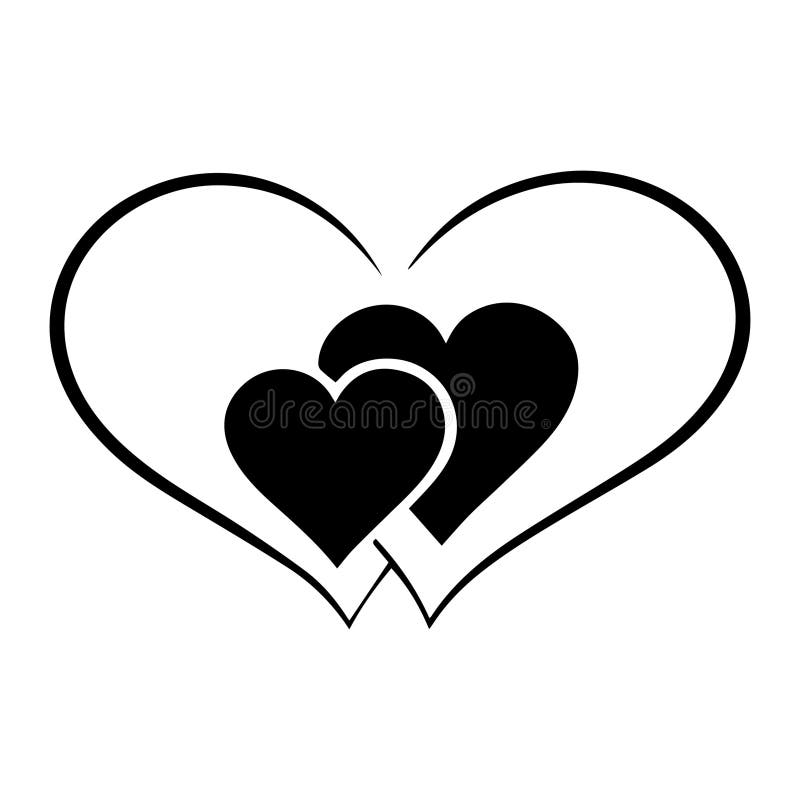 Best Valentine Double Hearts Icon for Modern Designs Stock Vector ...