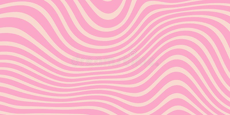 Abstract Linear Distorted Pattern. Retro Pink Background with Wavy ...