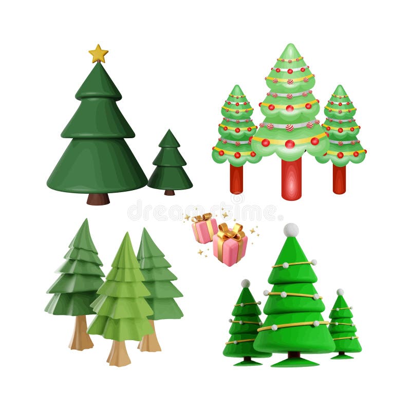 Premium 3D Christmas Tree with Gift Bundle 2024 Vector for Holiday ...