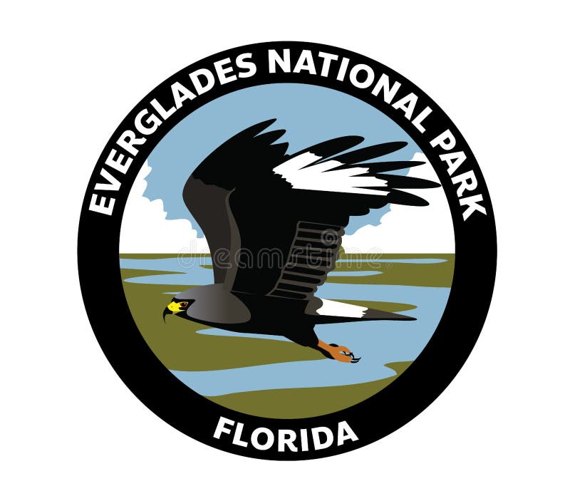 Everglades NATIONAL PARK Florida Vector Logo Snail Kite Stock Vector ...