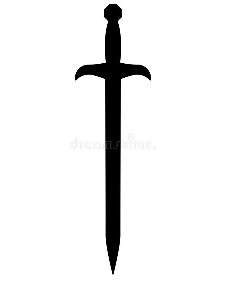 Sword, Blade Cold Weapon Silhouette - Vector Image for Logo, Pictogram ...