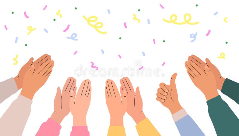 Group of People Hands Clapping. Vector Illustration in Flat Style ...