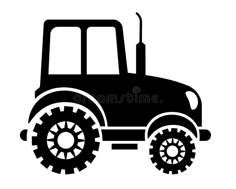 Tractor, Agricultural Machinery - Vector Silhouette for Stencil, Logo ...