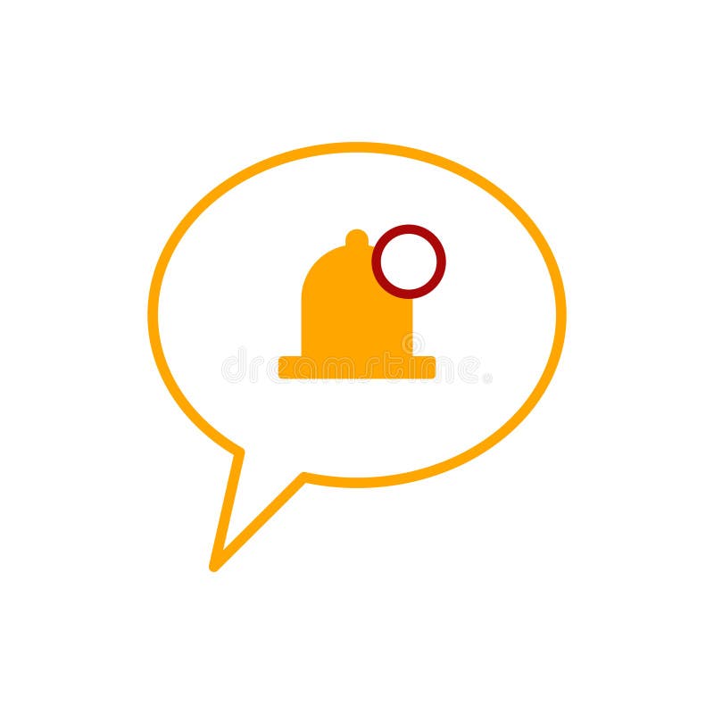 Flat Design Style Modern Illustration Icon of Bell in Speech Bubble ...
