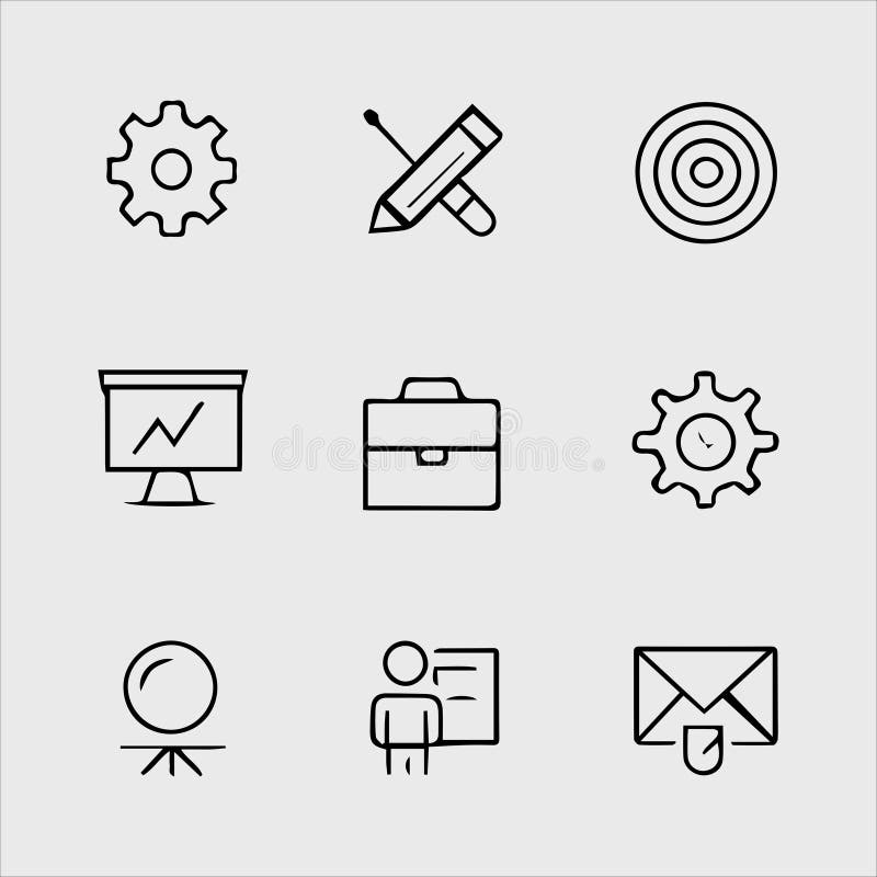 Business and Corporate Office Icons Vector File Stock Vector ...