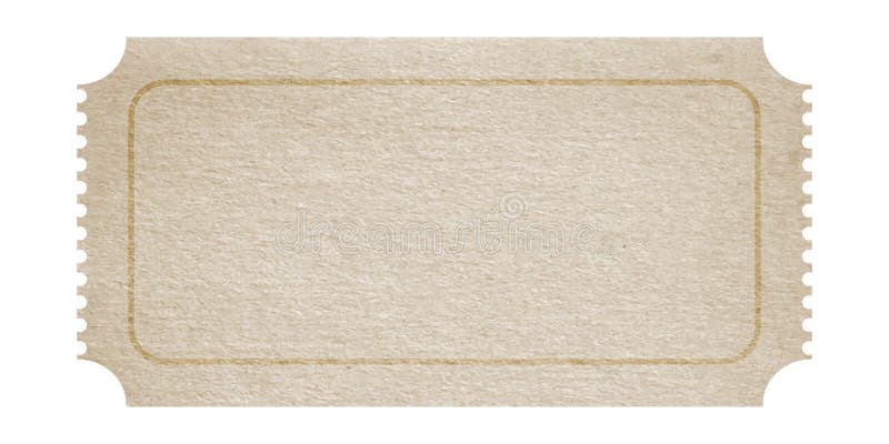 Old Vintage Ticket Template Made of Beige Textured Paper with Blank ...