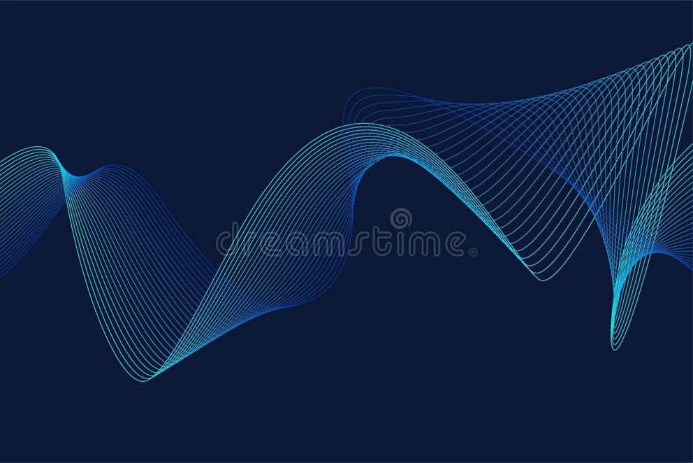 Abstrack Wave Line Art Background with Geometric Shapes, Waves and ...