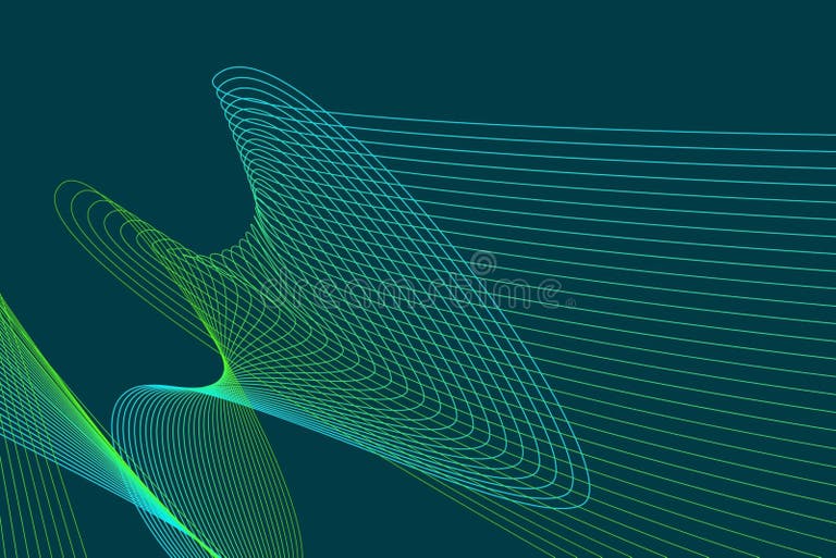 Abstrack Wave Line Art Background with Geometric Shapes, Waves and ...