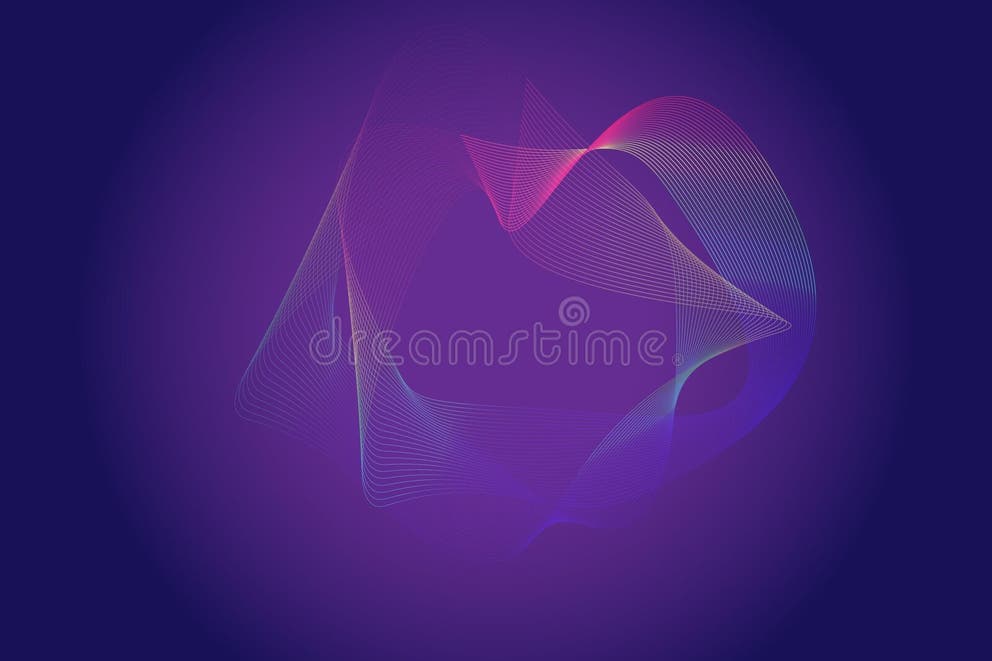 Abstrack Wave Line Art Background with Geometric Shapes, Waves and ...