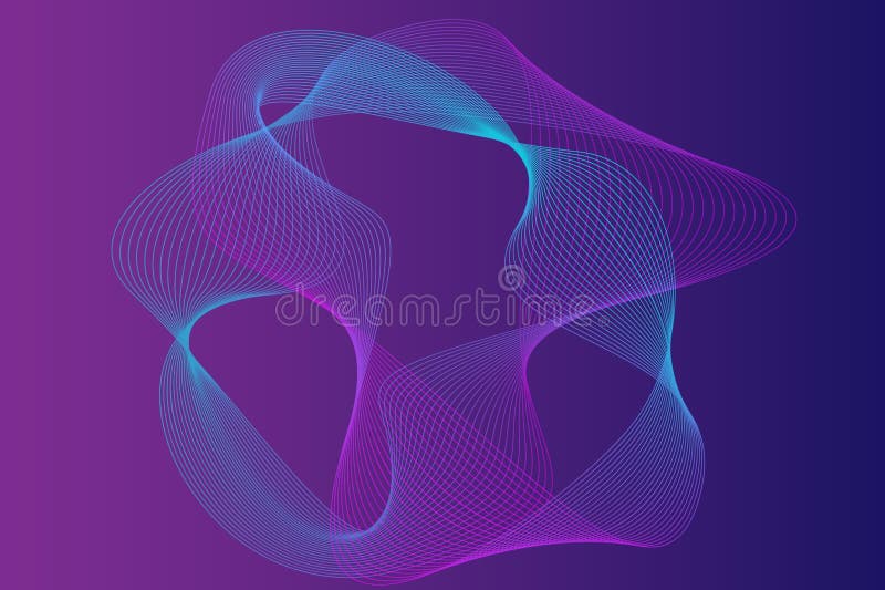 Abstrack Wave Line Art Background with Geometric Shapes, Waves and ...