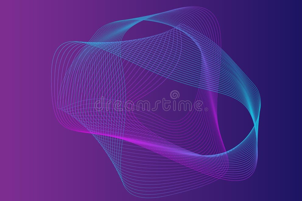 Abstrack Wave Line Art Background with Geometric Shapes, Waves and ...