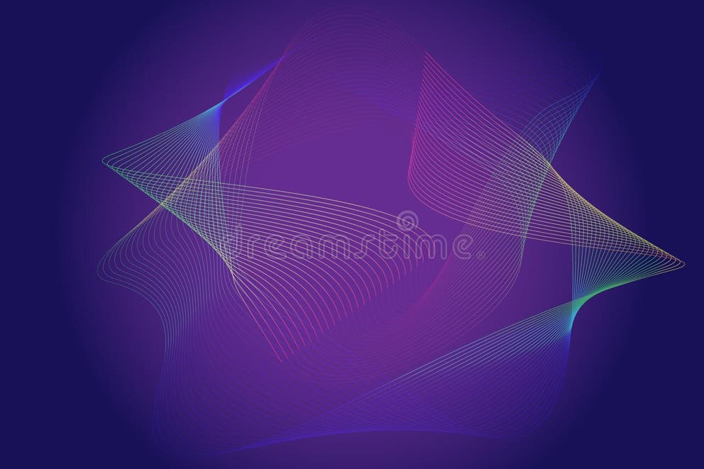 Abstrack Wave Line Art Background with Geometric Shapes, Waves and ...