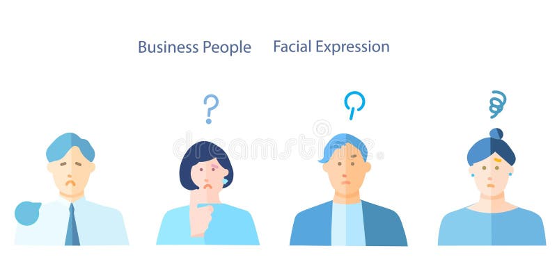Business People Facial Expressions -faces Icons Vector Illustration ...