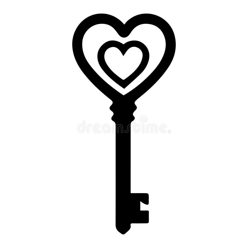 Best Valentine Heart Key Vector Silhouette Illustration Stock Vector ...